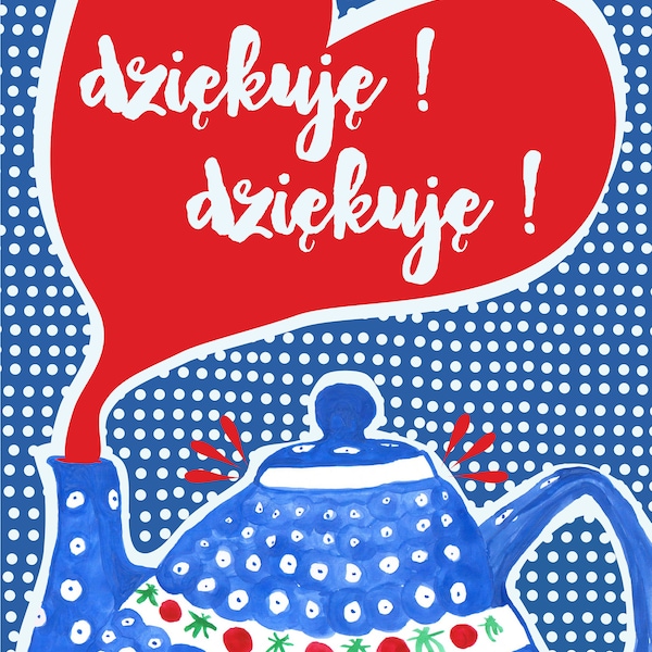 Polish Thank You Card - Etsy