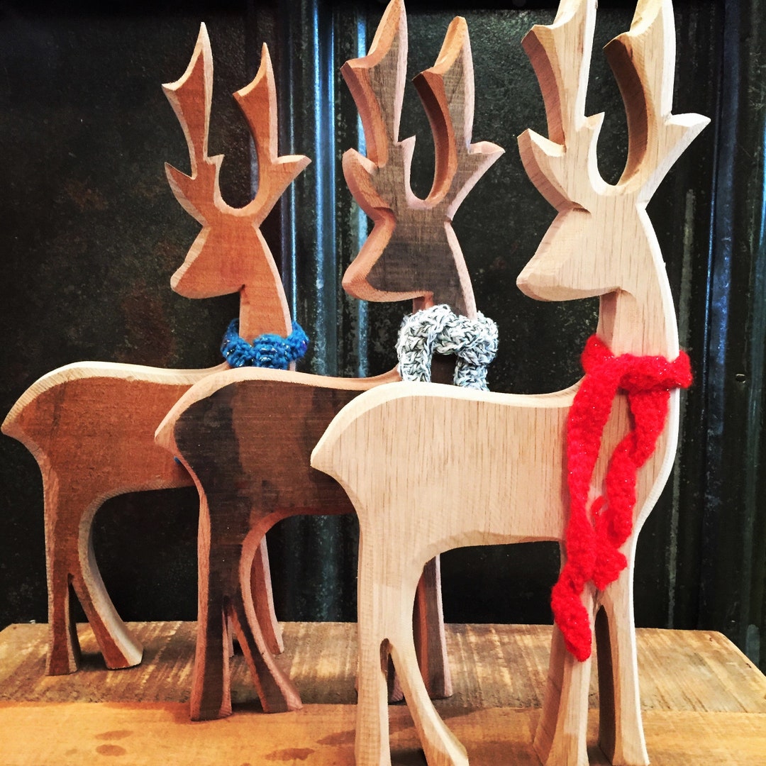 Handmade Wooden Reindeer Decoration: Rustic Holiday Decor - Etsy