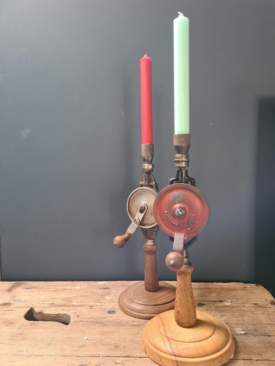 Vintage Hand Drill Candle Stick/ Holder - Etsy