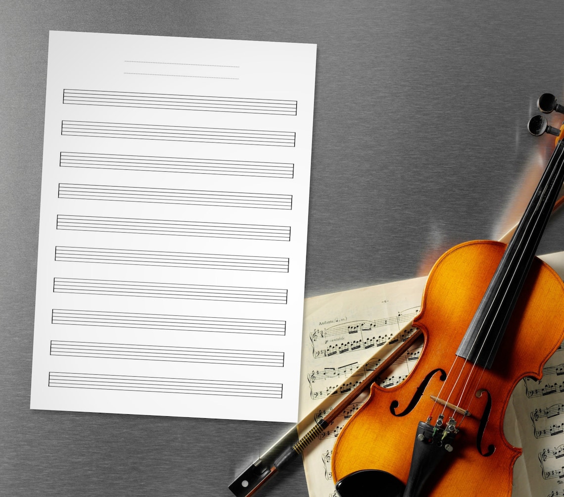 A4 - Blank Sheet Music - US Letter Printable Sheet Music Manuscript ...