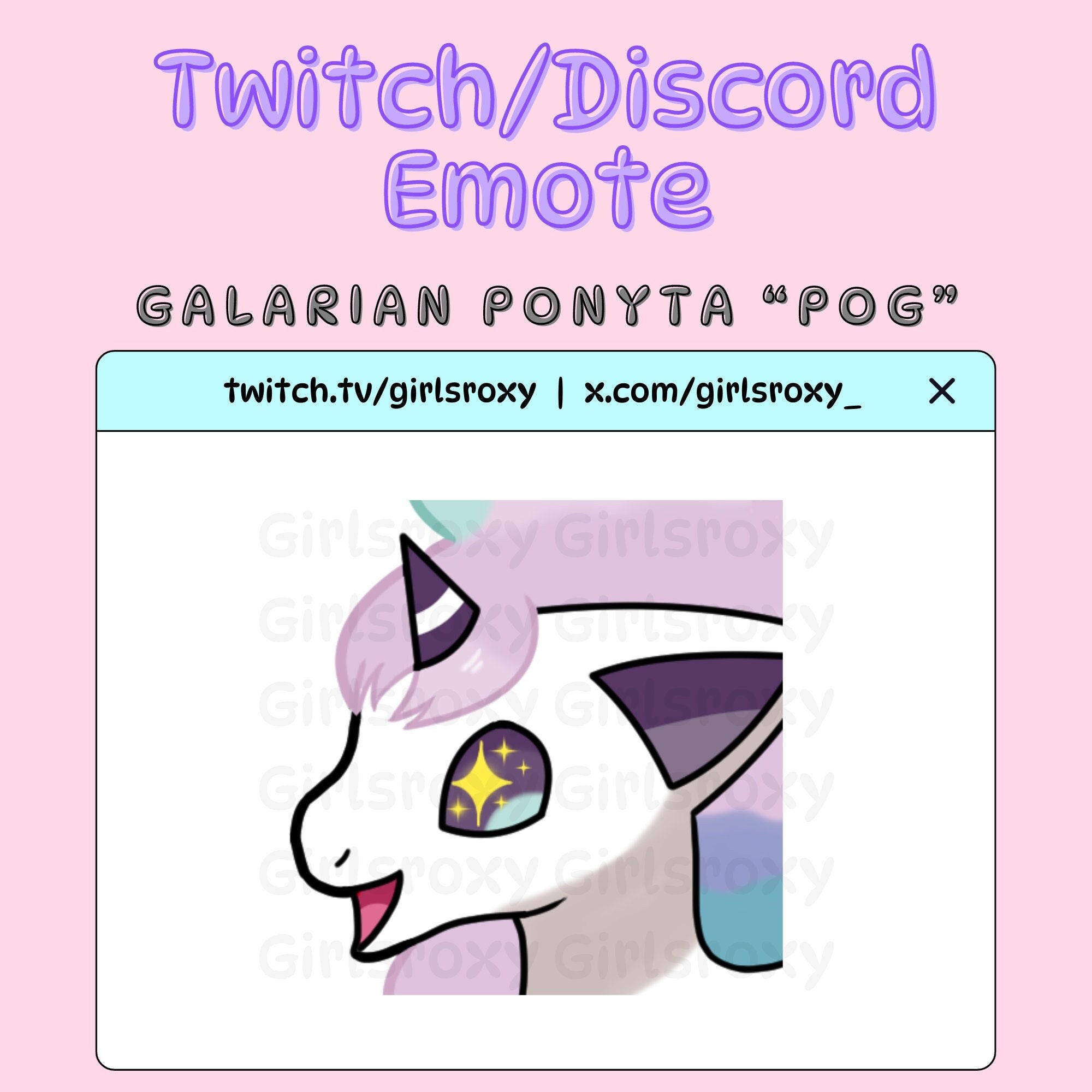 Twitch/discord Emote/sticker Galarian Ponyta Pog/wow Cute Kawaii ...