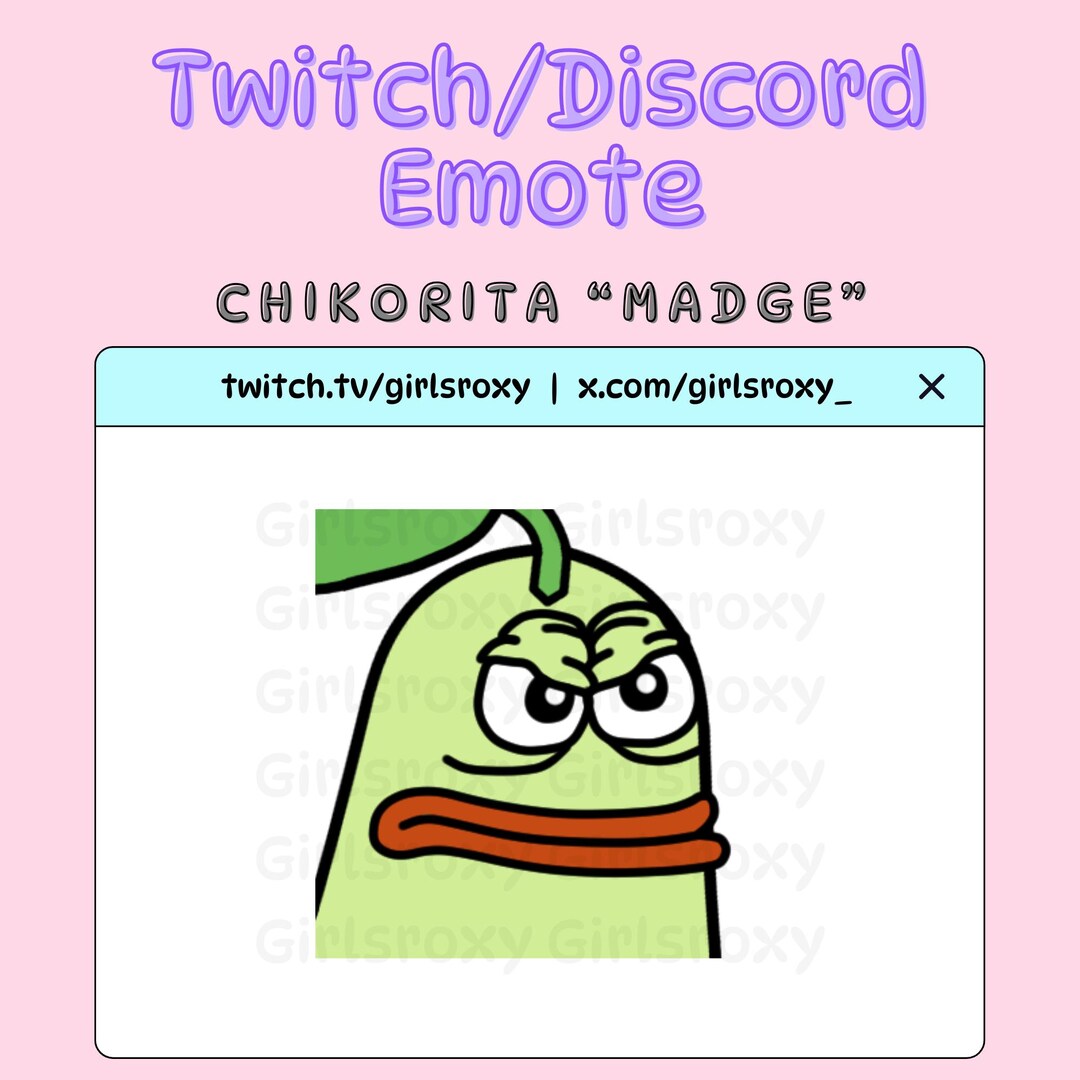 Twitch/discord Emote/sticker Chikorita Madge Funny Pokemon - Etsy