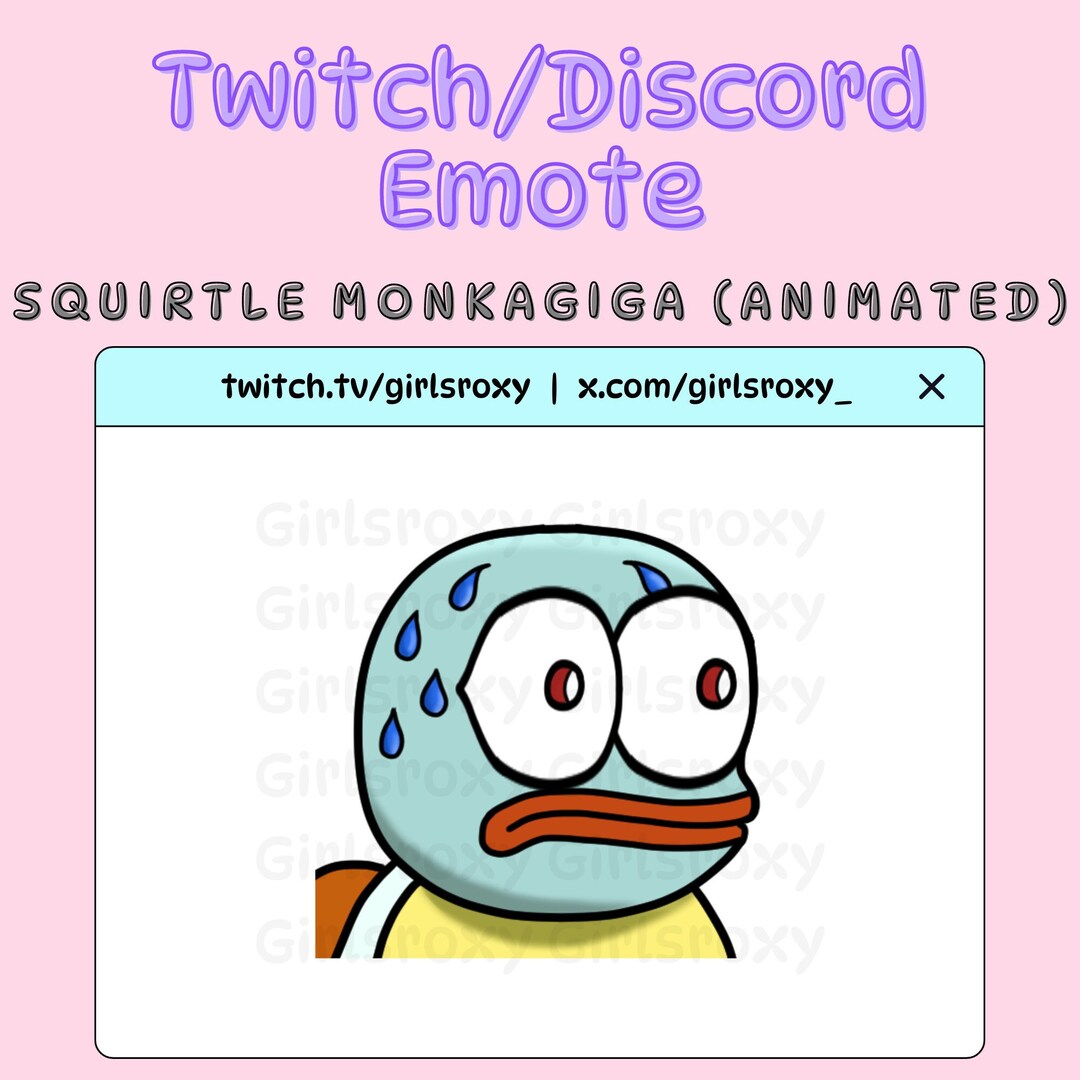 Animated Twitch/discord Emote/sticker Squirtle Monkagiga Funny Pokemon ...