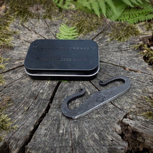 High Carbon Flint and Steel Striker, Hand Forged Blacksmith Bushcraft ...
