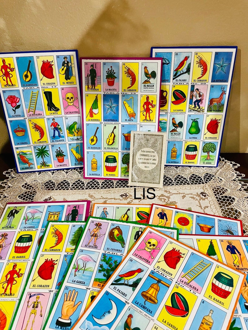 Authentic Mexican Bingo. Traditional Original Lotería. Bingo Game Deck ...