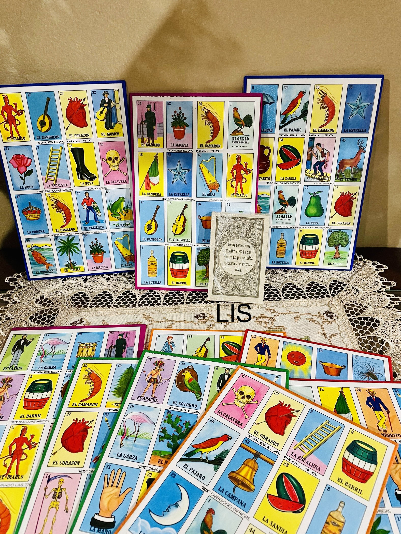 Authentic Mexican Bingo. Traditional Original Lotería. Bingo Game Deck ...