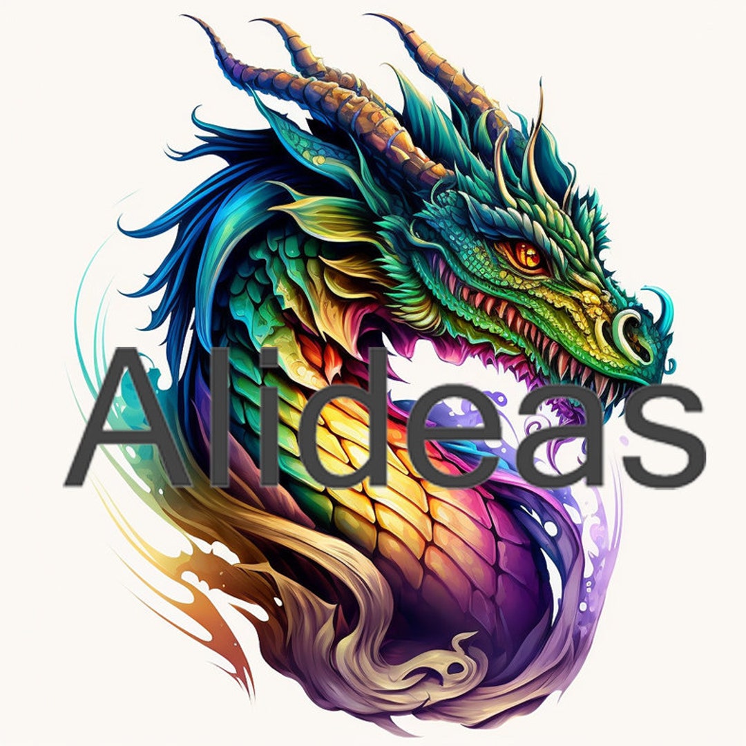 Tattoo Idea. Dragon Tattoo Idea. Colorful Dragon Tattoo. - Etsy