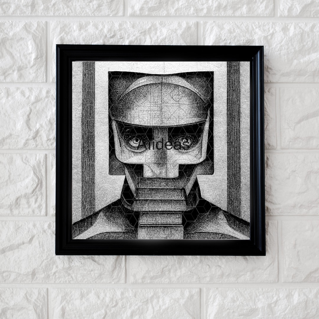 Robot M. C. Escher Inspired. Digital Art Print. AI Generated. Wall Art ...