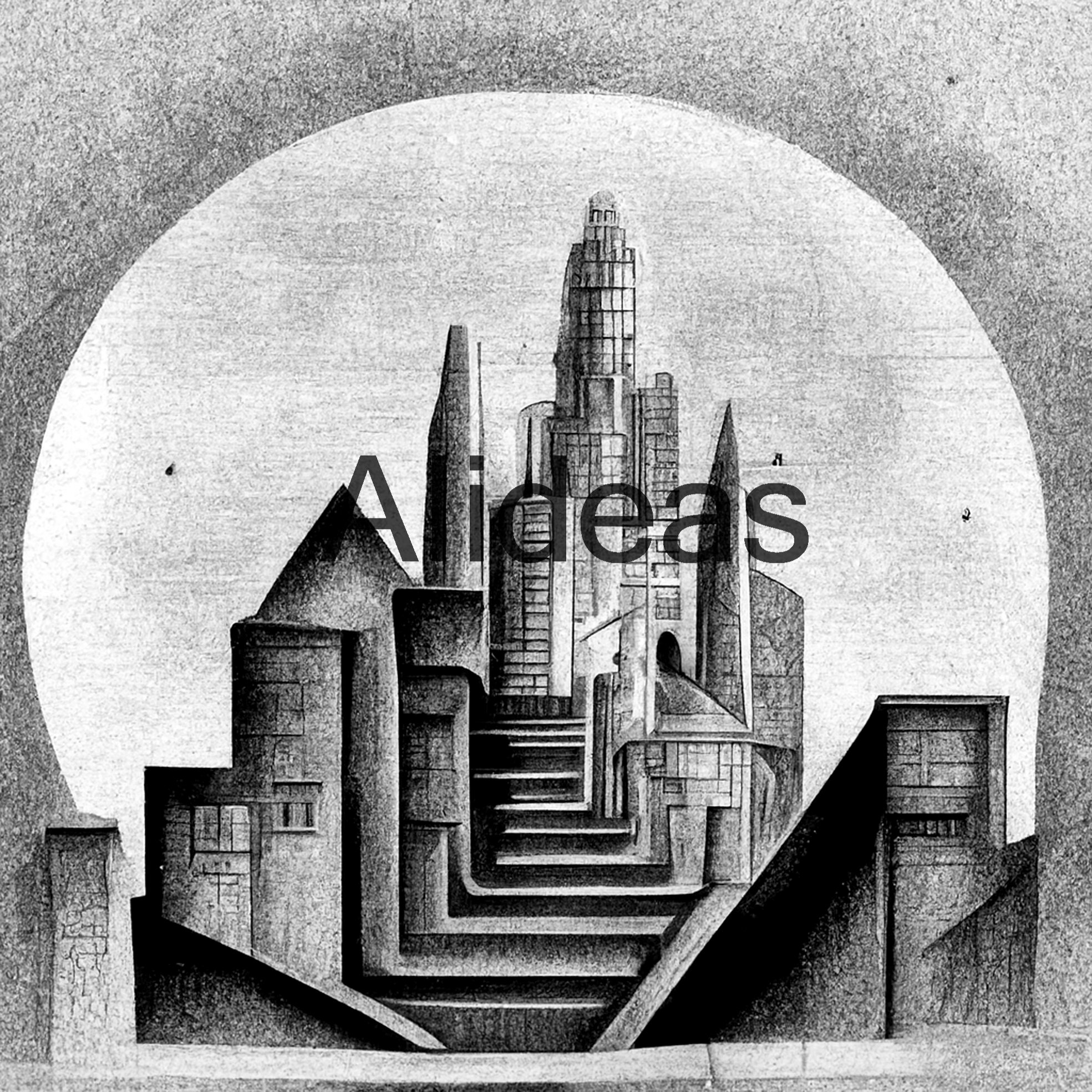 Robot Art Inspired by M.C. Escher – Digital Print – Square Wall Art ...