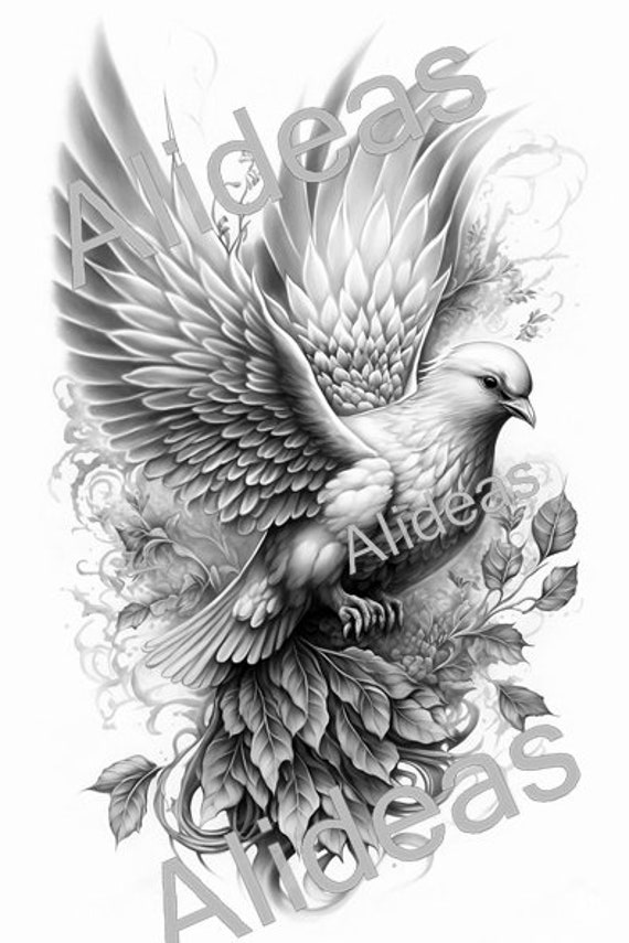 Realistic Dove Tattoo