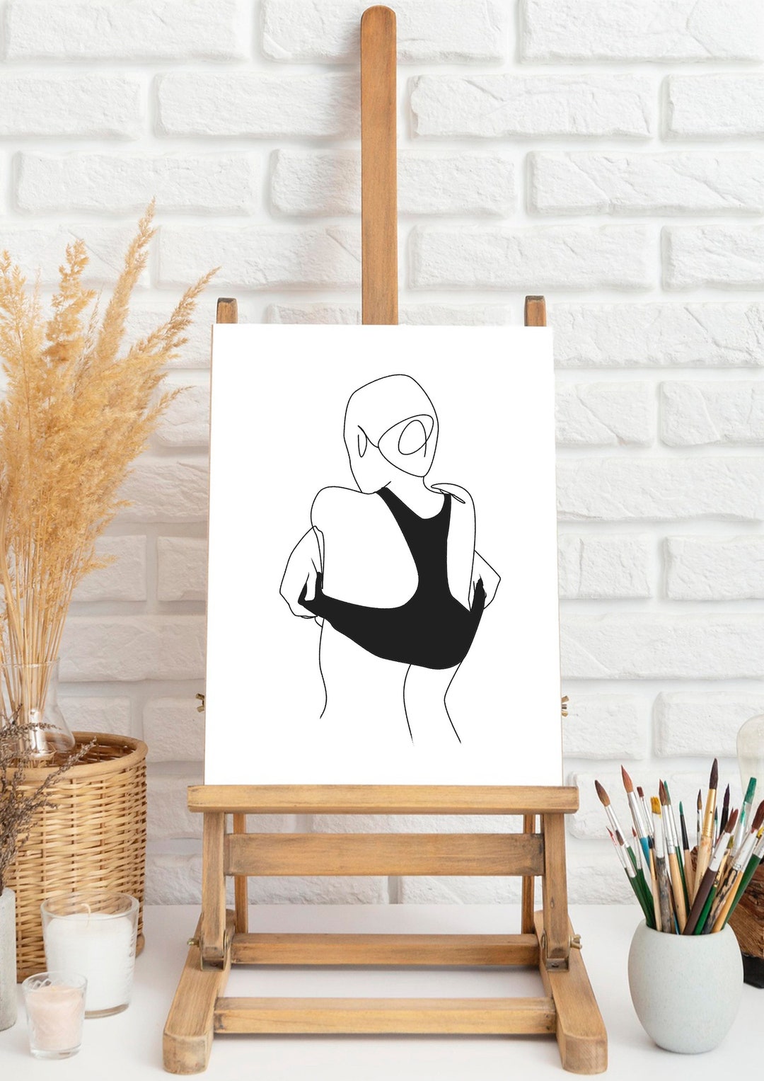 One Line Drawing Woman One Line Art Minimalist Wall Decor One Line Art ...