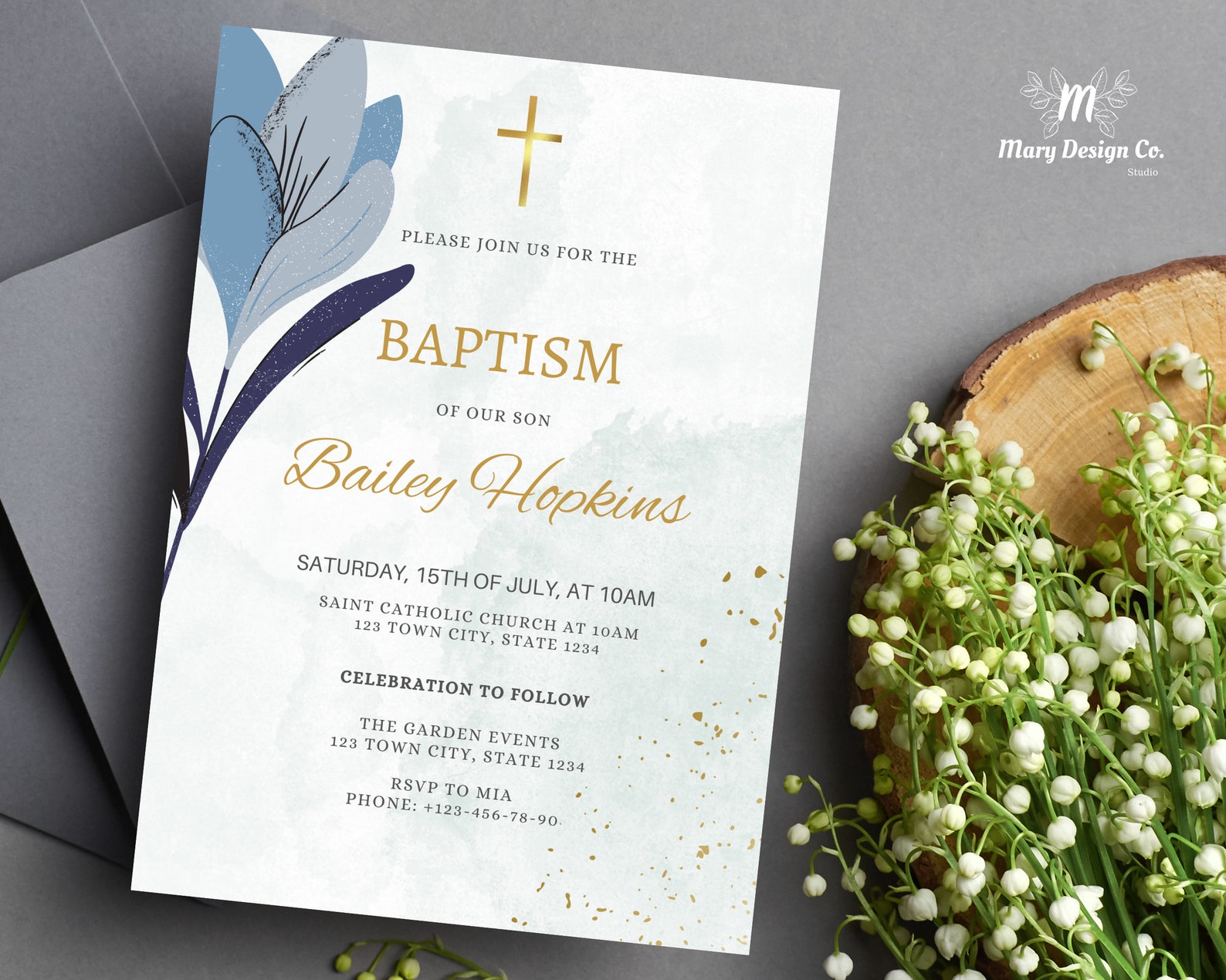 Personalized Baptism Invitation Template, Catholic Baptism, Baptism ...