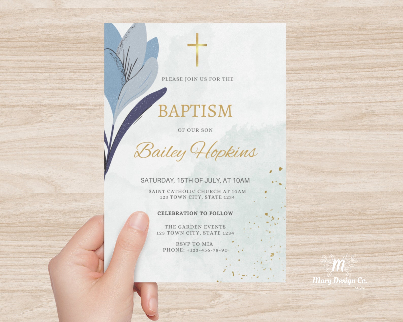Personalized Baptism Invitation Template, Catholic Baptism, Baptism ...