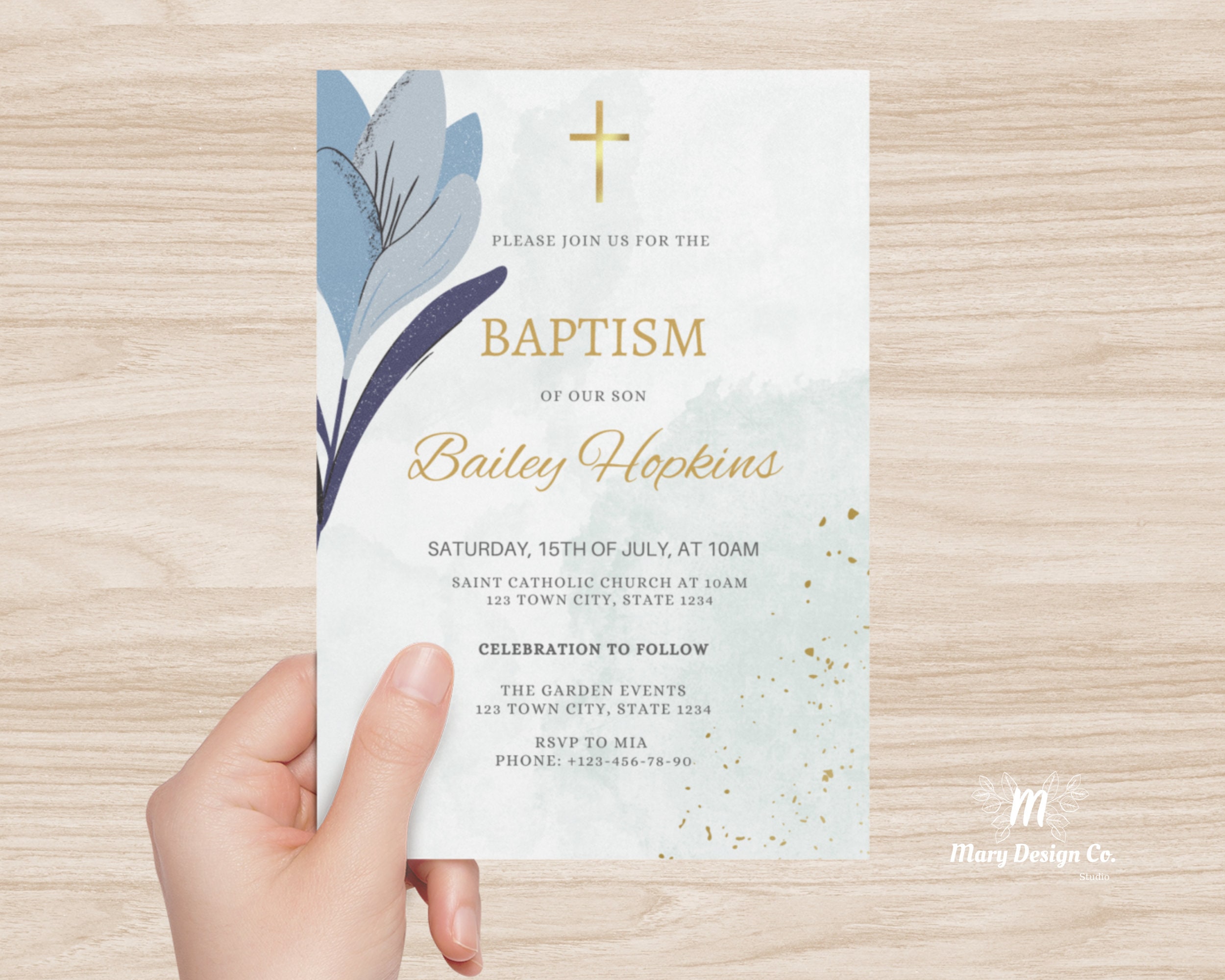 Personalized Baptism Invitation Template, Catholic Baptism, Baptism ...