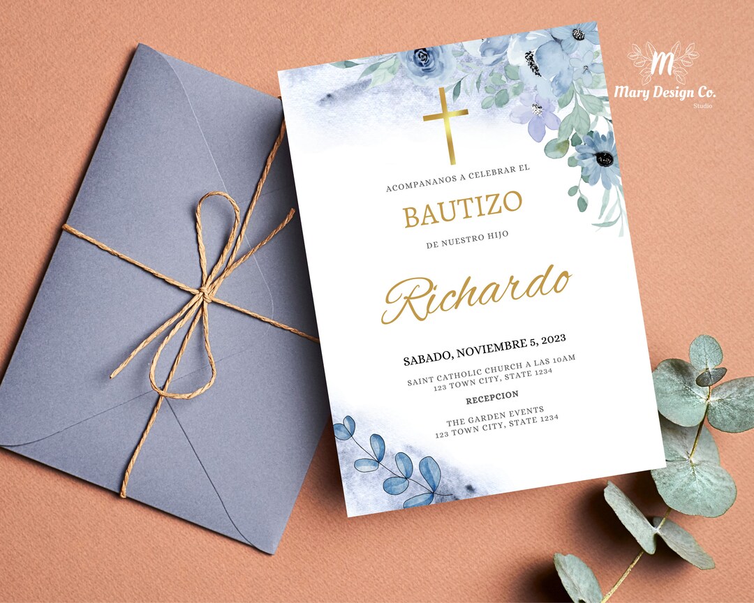 Bautizo Invitations Espanol, Invitacion De Bautizo, Bautizo Invitation ...