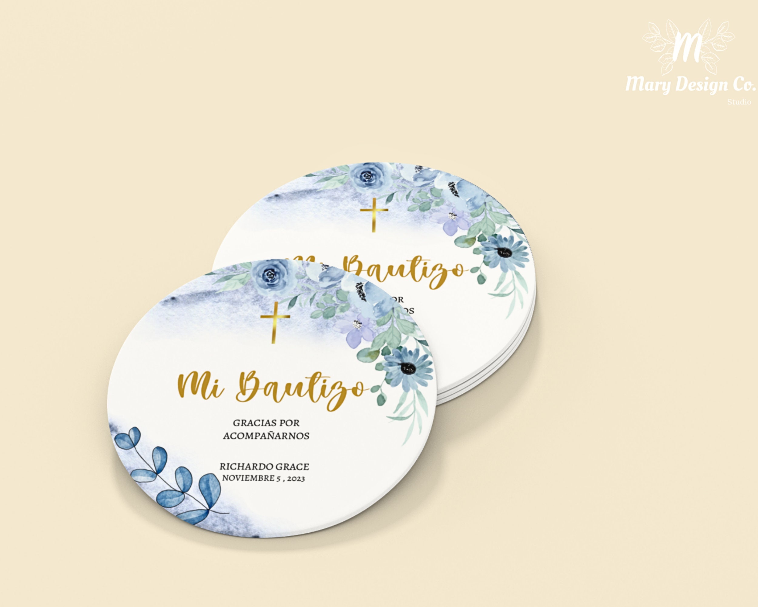 Editable Mi Bautizo Stickers, Mi Bautizo Favor Template, Spanish Favor ...