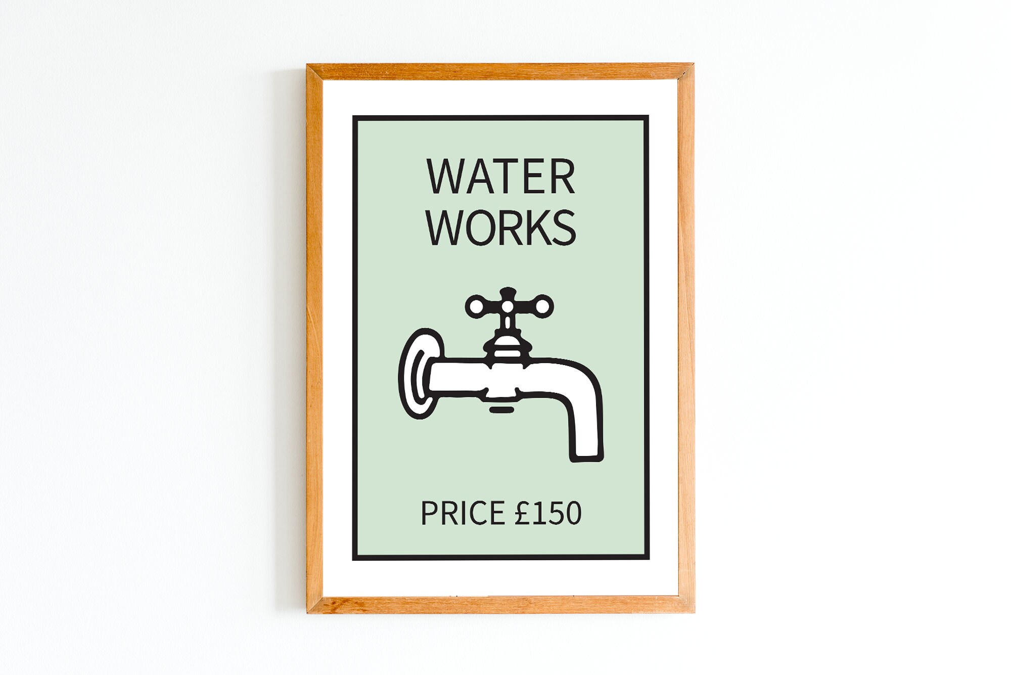 Waterworks Bathroom Print Monopoly Card Bathroom Wall Decor - Etsy
