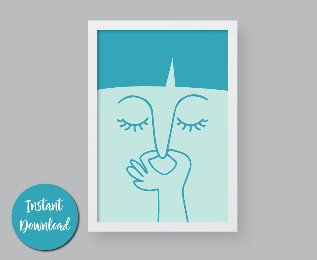 Funny Toilet Art Poster, Funny Bathroom Wall Decor, Guest Wc,blue ...