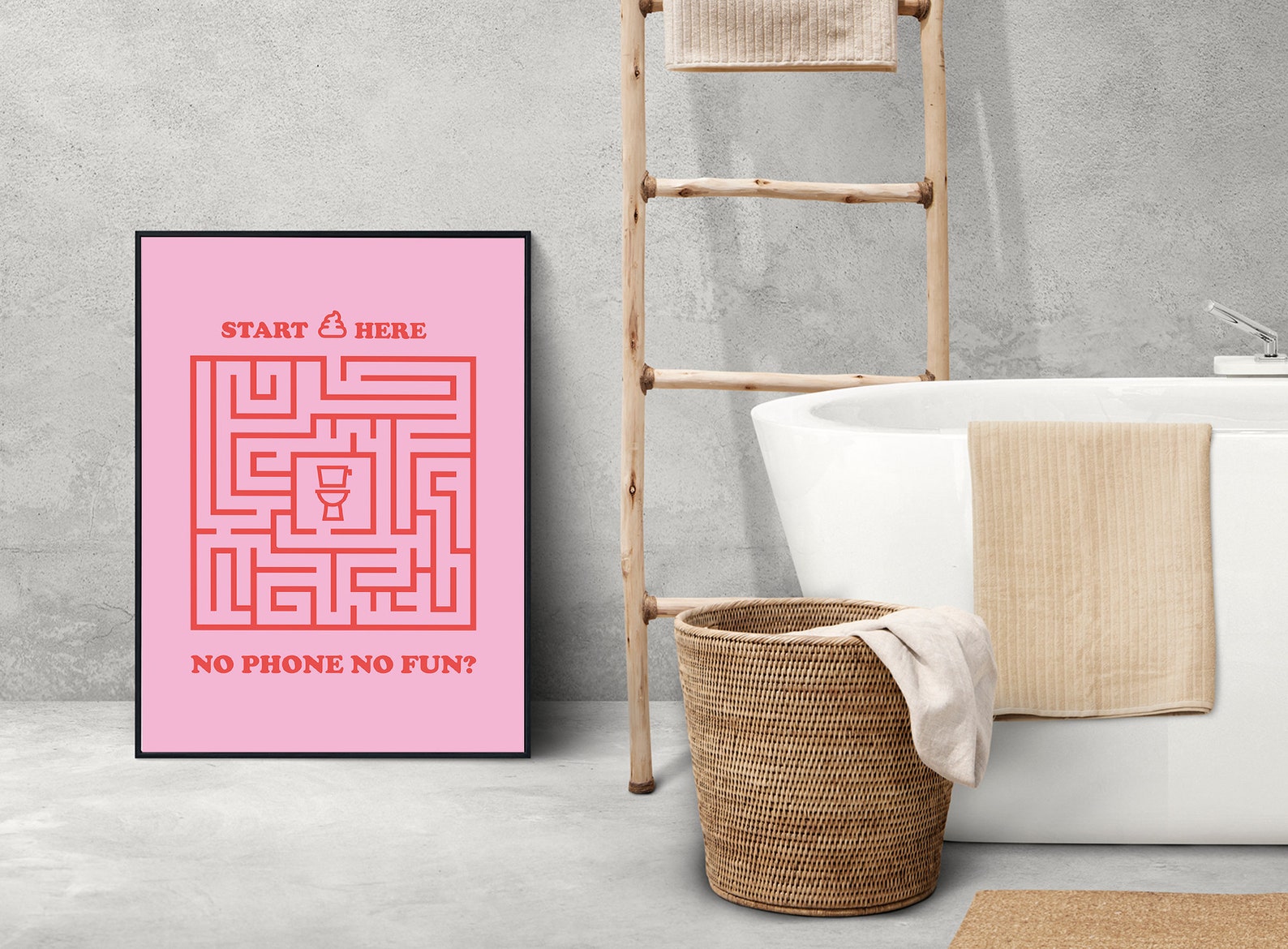 Funny Pink Bathroom Wall Decor, Toilet Pink Quiz Game, Forgot Your ...