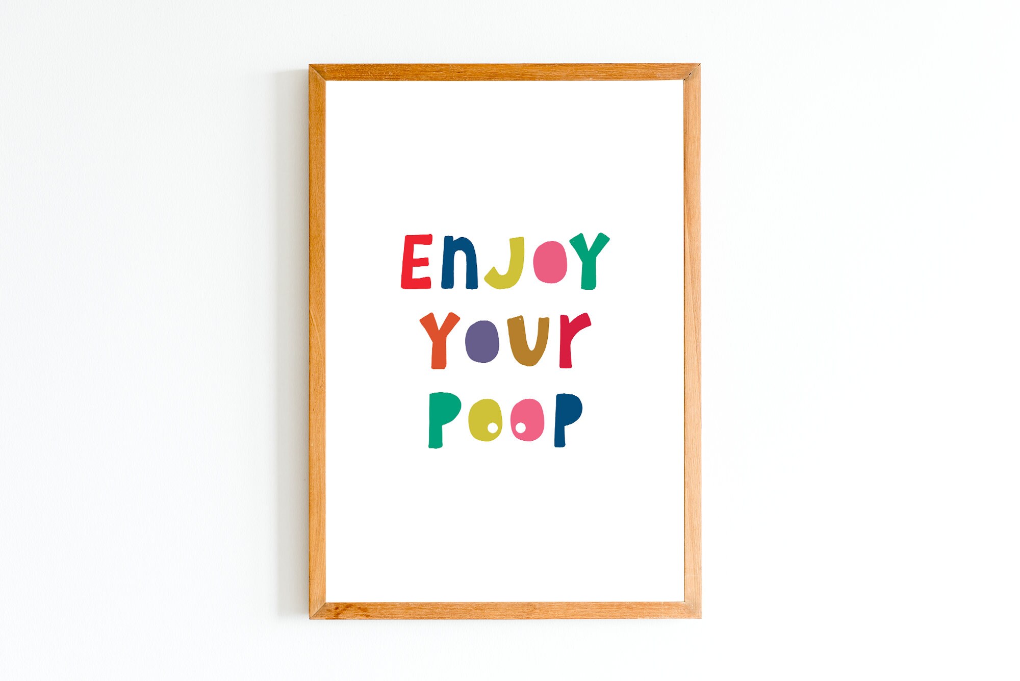 Enjoy Your Poop Printable Poster, Funny Colorful Bathroom Wall Art ...