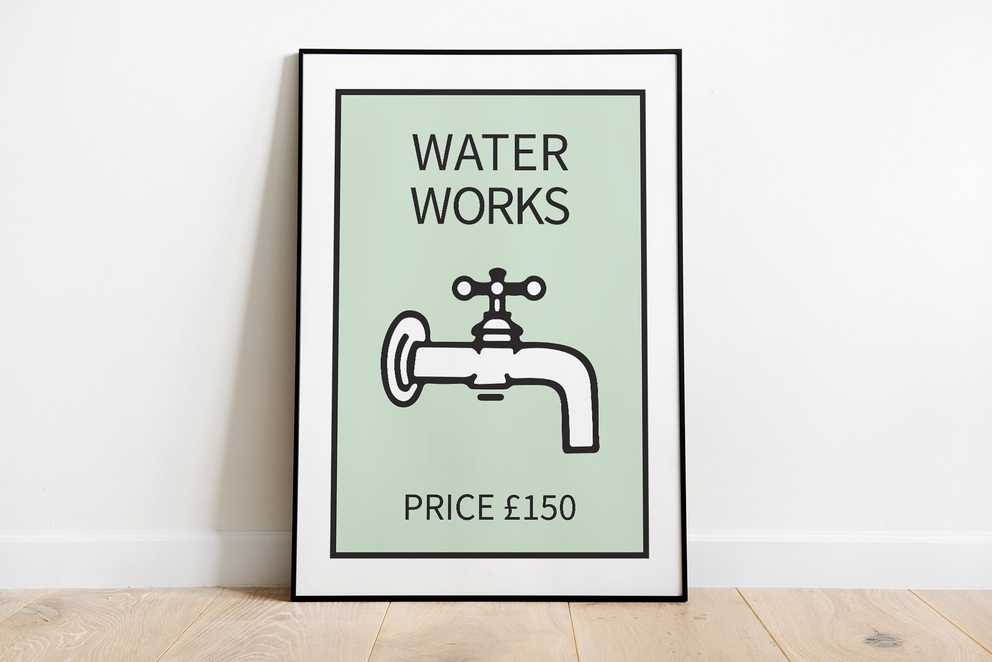 Waterworks Bathroom Print Monopoly Card Bathroom Wall Decor - Etsy
