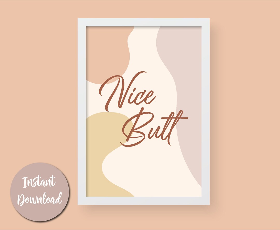 Boho Bathroom Nice Butt Wall Art, Modern Sign Bohemian Powder Room ...