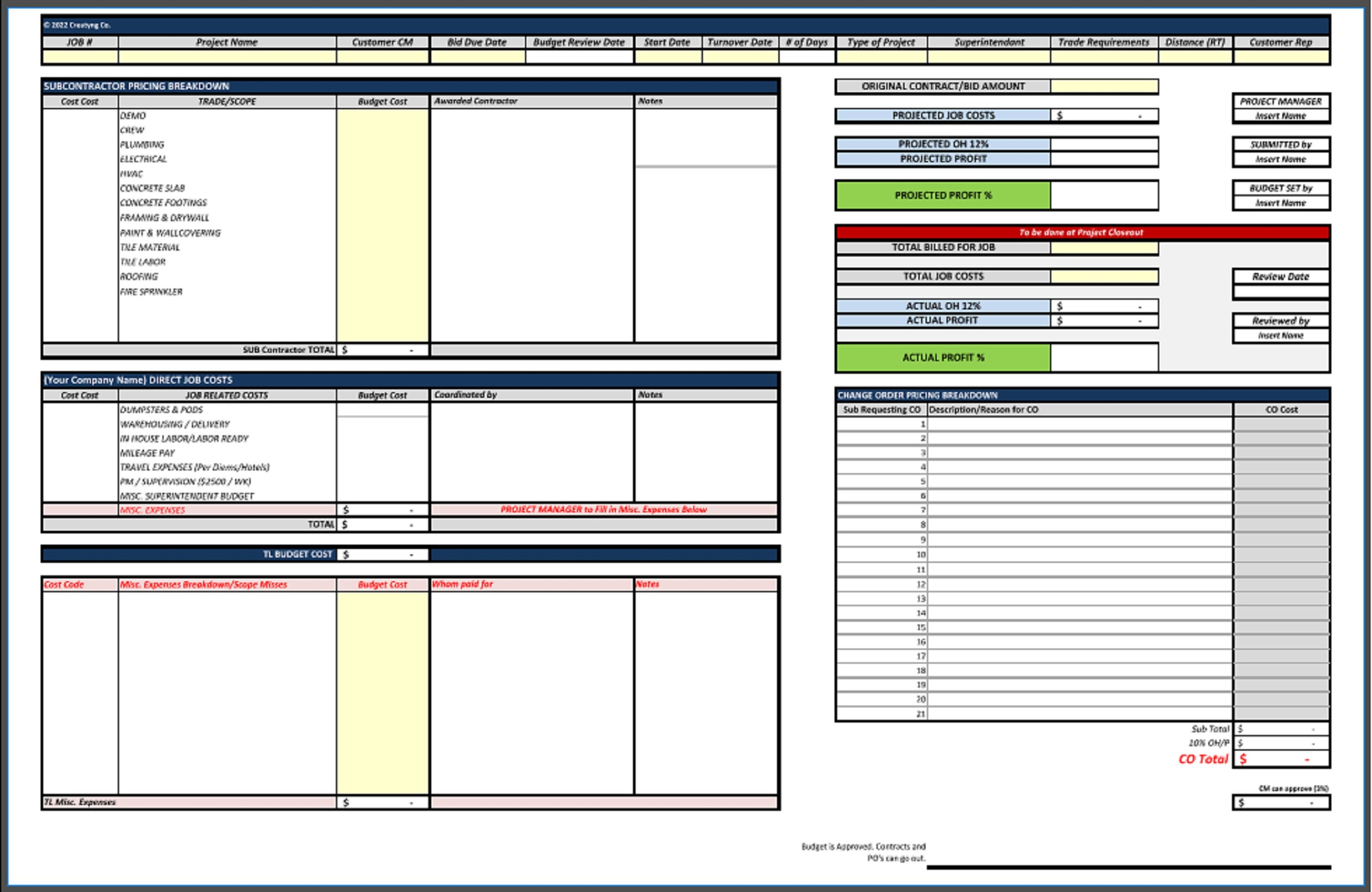 Ultimate Preconstruction Planning Toolkit Estimate Template - Etsy
