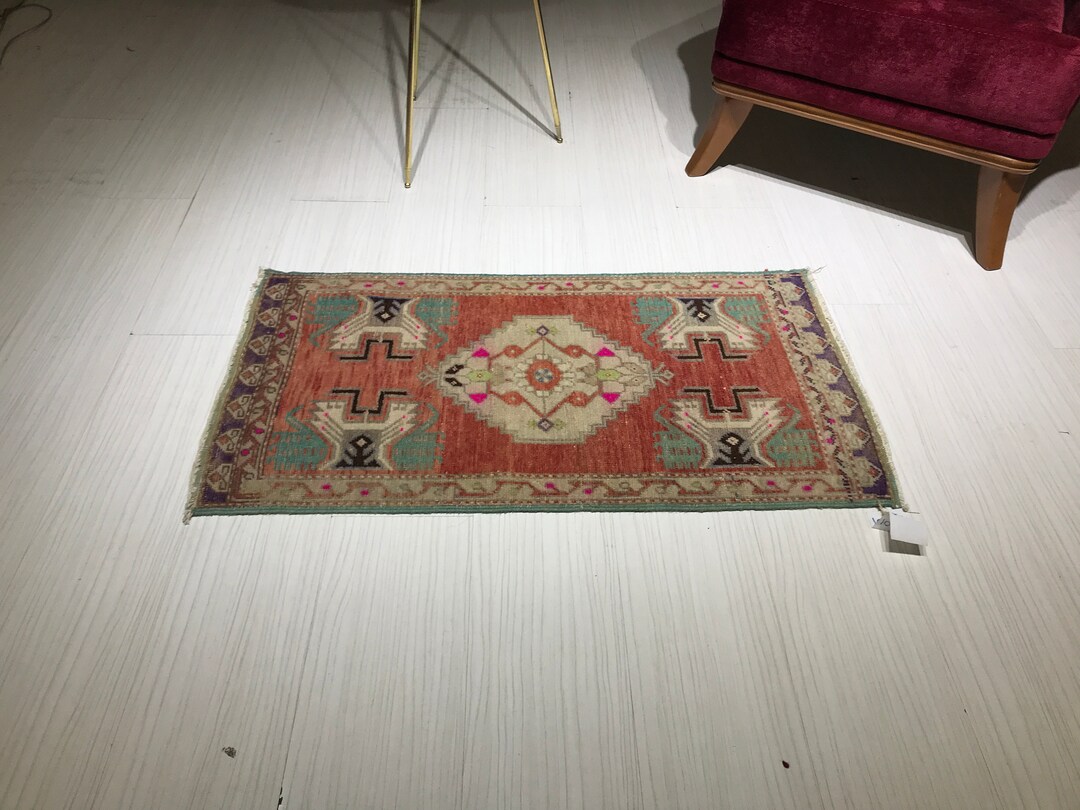 2x3 Faded Door Mat, Turkish Door Mat, Vintage Door Mat, Door Mat Rug ...