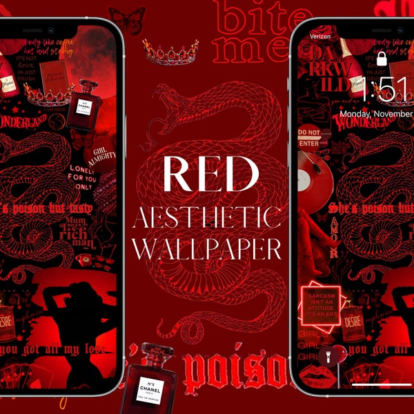 Red Aesthetic Wallpaper - Etsy