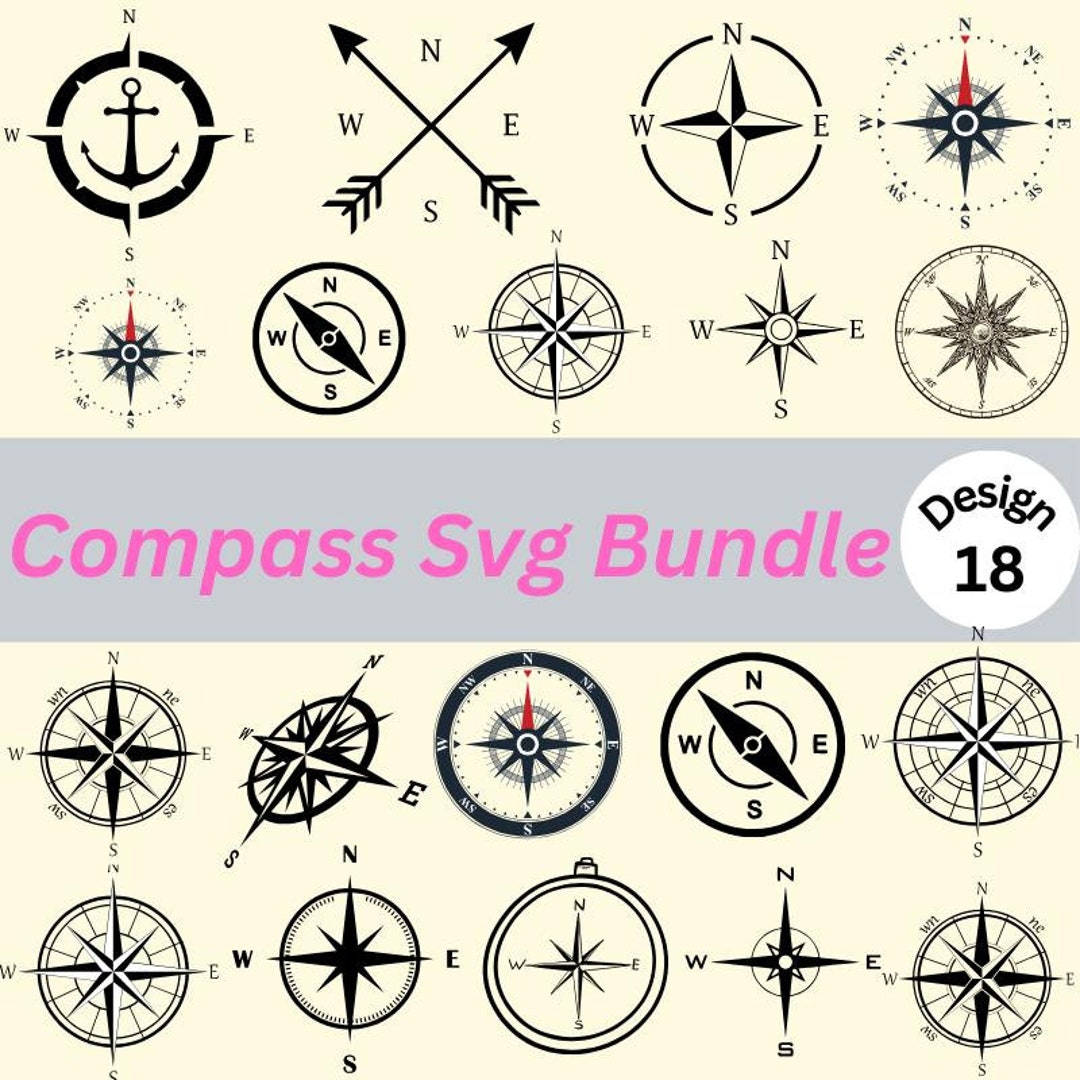 Compass, Compass SVG, Compass Rose SVG, Nautical Compass SVG, Svg, Dxf ...