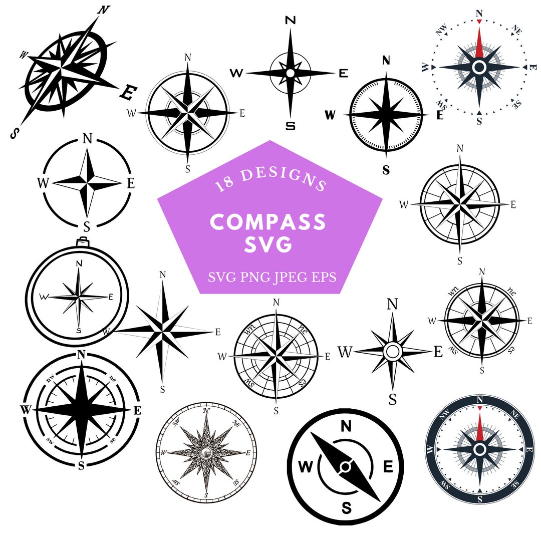 Compass Svg Bundle, Compass Svg, Nautical Compass,vintage Compass ...