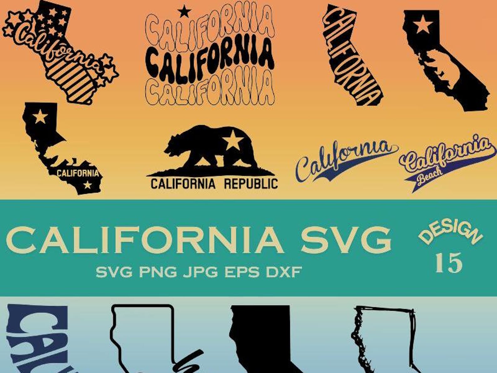 California State SVG, Cut File, Cricut, Clip Art, Commercial Use ...