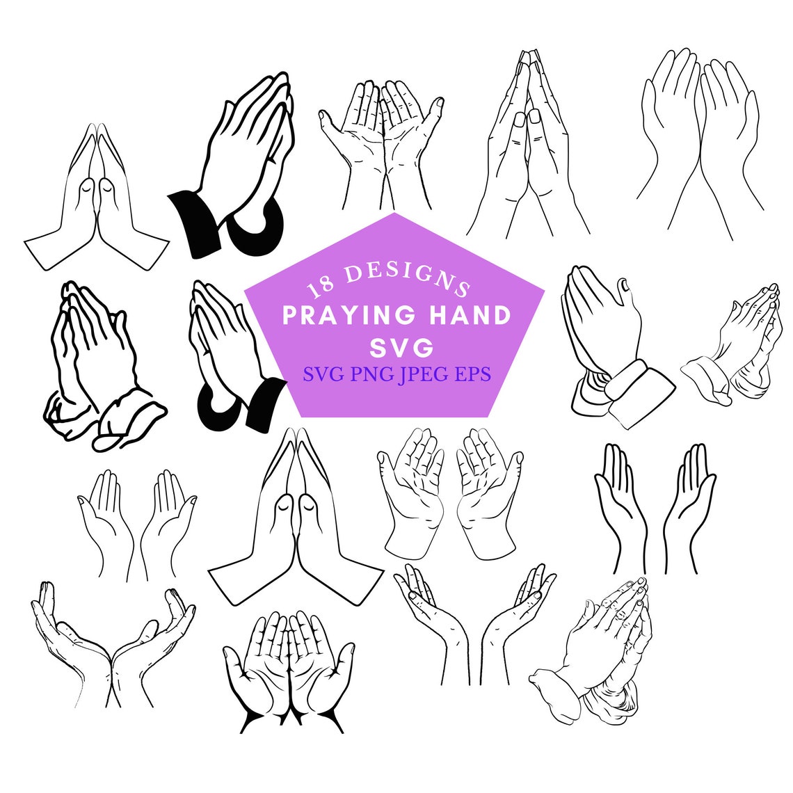 Praying Hands Svg, Religious Svg, Prayer Svg, Prayers Svg, Praying Hand ...