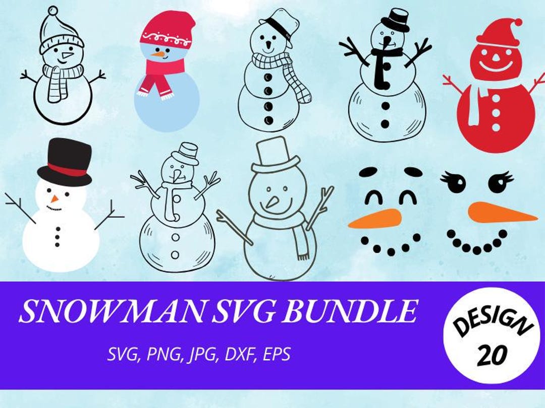 Snowman SVG. Snowman Clip Art in Svg Eps Dxf Png. Vector Files Ideal ...