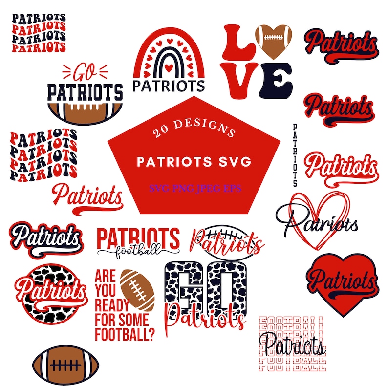 Patriots Football SVG Bundle: Shirt Designs, Cricut & Silhouette ...