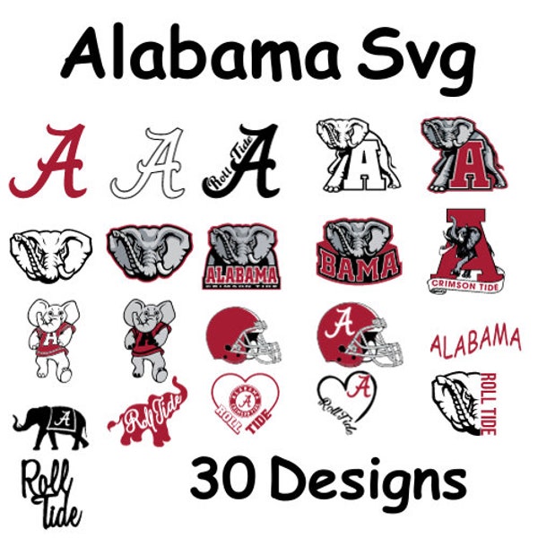 Alabama Crimson Tide Svg - Etsy