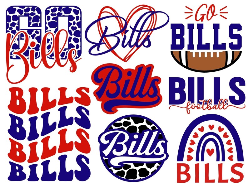 Bills SVG PNG Bundle: Football Mascot, Cheer Designs (digital Download ...