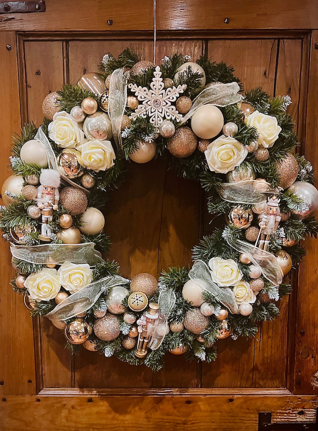 Extra Large Beautiful Bespoke Christmas Wreath in Stunning Cream and ...