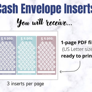 5k Savings Challenge Envelope, 52 Week Challenge Cash Envelope, 5k ...