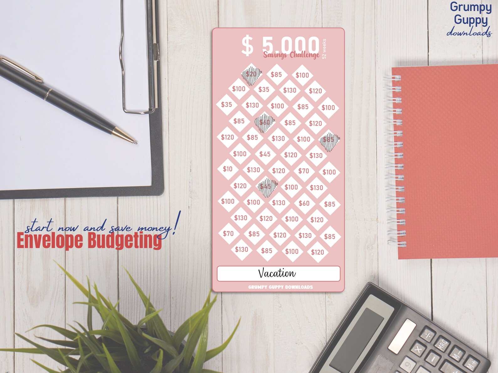 5k Savings Challenge Envelope, 52 Week Challenge Cash Envelope, 5k ...