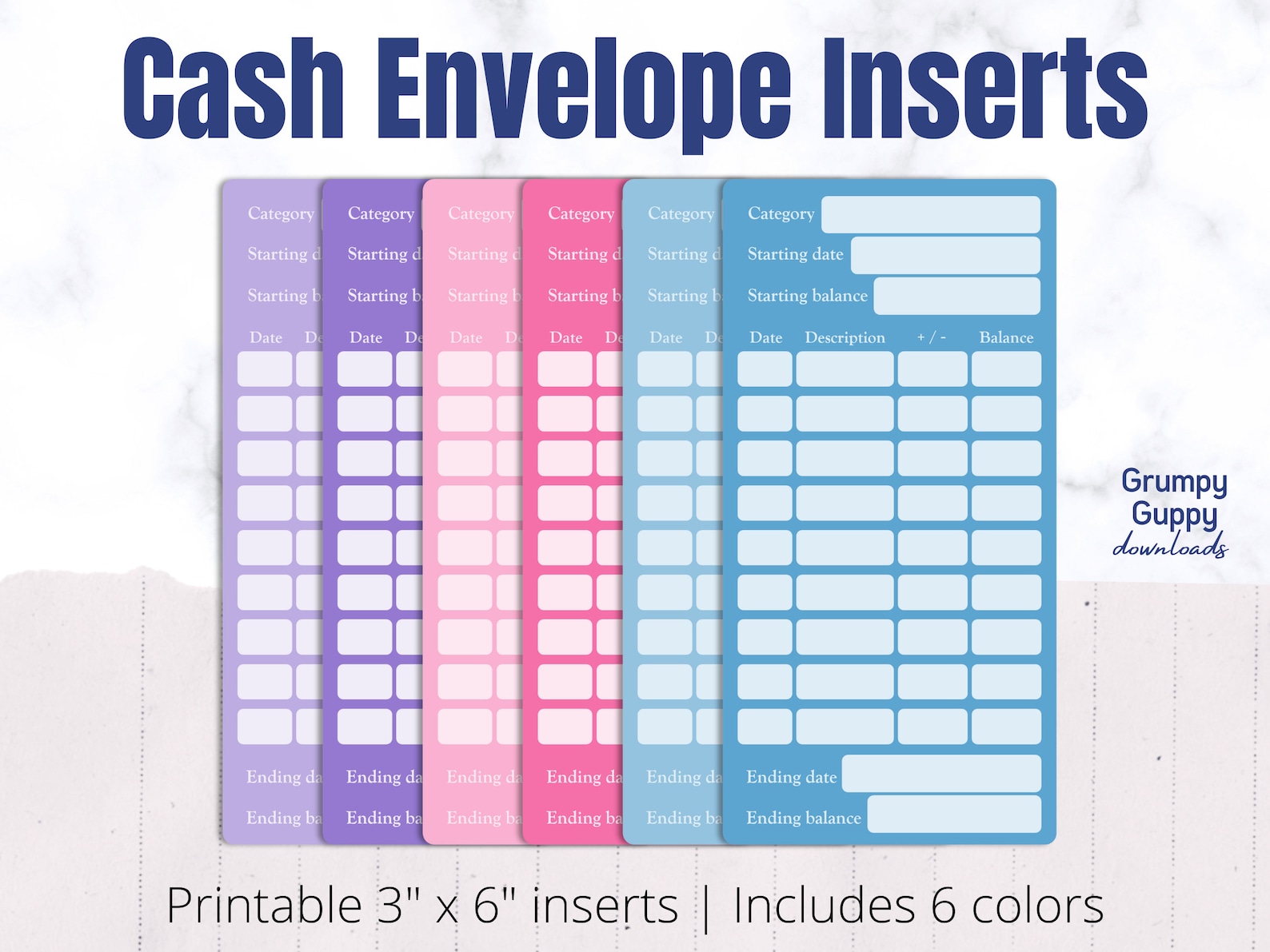 Budget Envelope Inserts Cash Envelope Inserts A6 Cash - Etsy