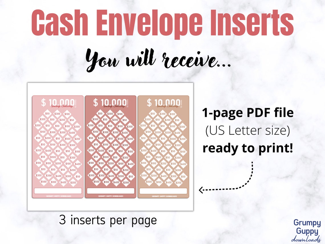 5k Savings Challenge Envelope, 52 Week Challenge Cash Envelope, 5k ...