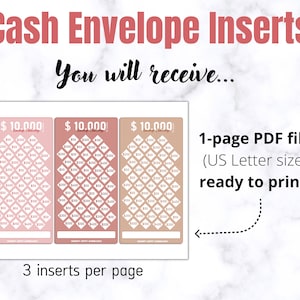10k Savings Challenge Envelope, 52 Week Challenge Cash Envelope, 10k ...