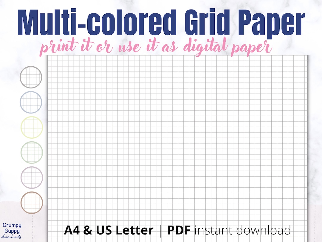 Graph Paper Set, Grid Digital Paper Bundle, A4 Grid Paper, Letter Grid ...