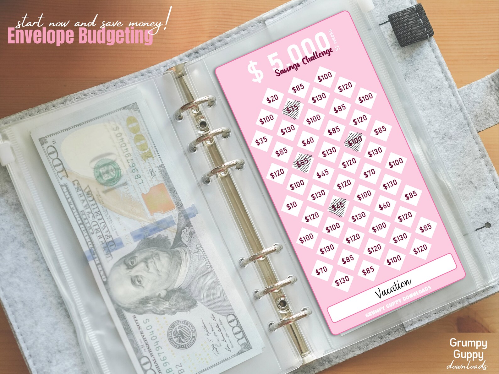 5k Savings Challenge Envelope, 52 Week Challenge Cash Envelope, 5k ...