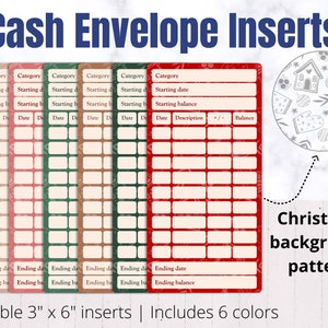 Budget Envelope Inserts, Cash Envelope Inserts, A6 Cash Envelopes ...