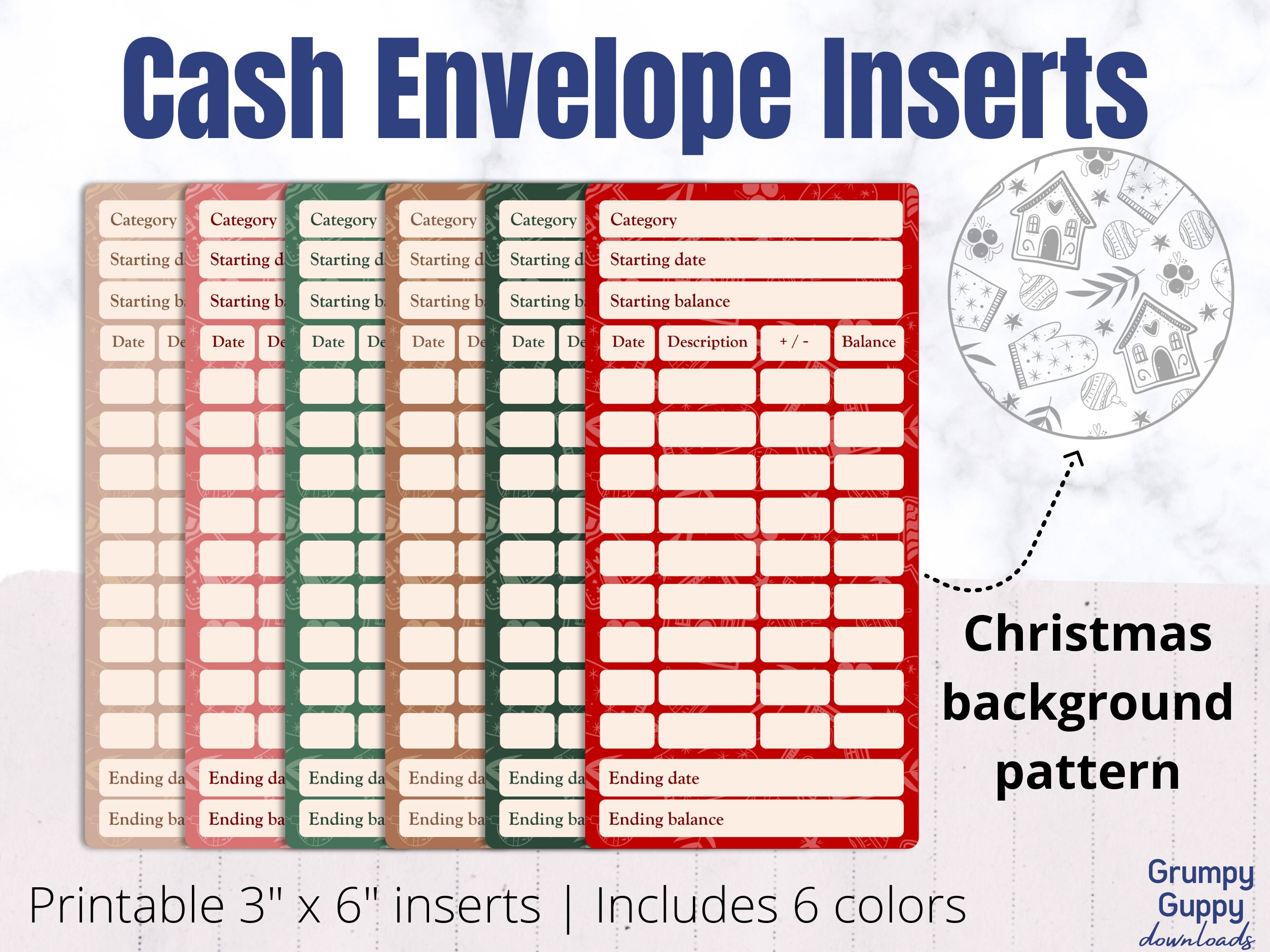 Budget Envelope Inserts Cash Envelope Inserts A6 Cash - Etsy