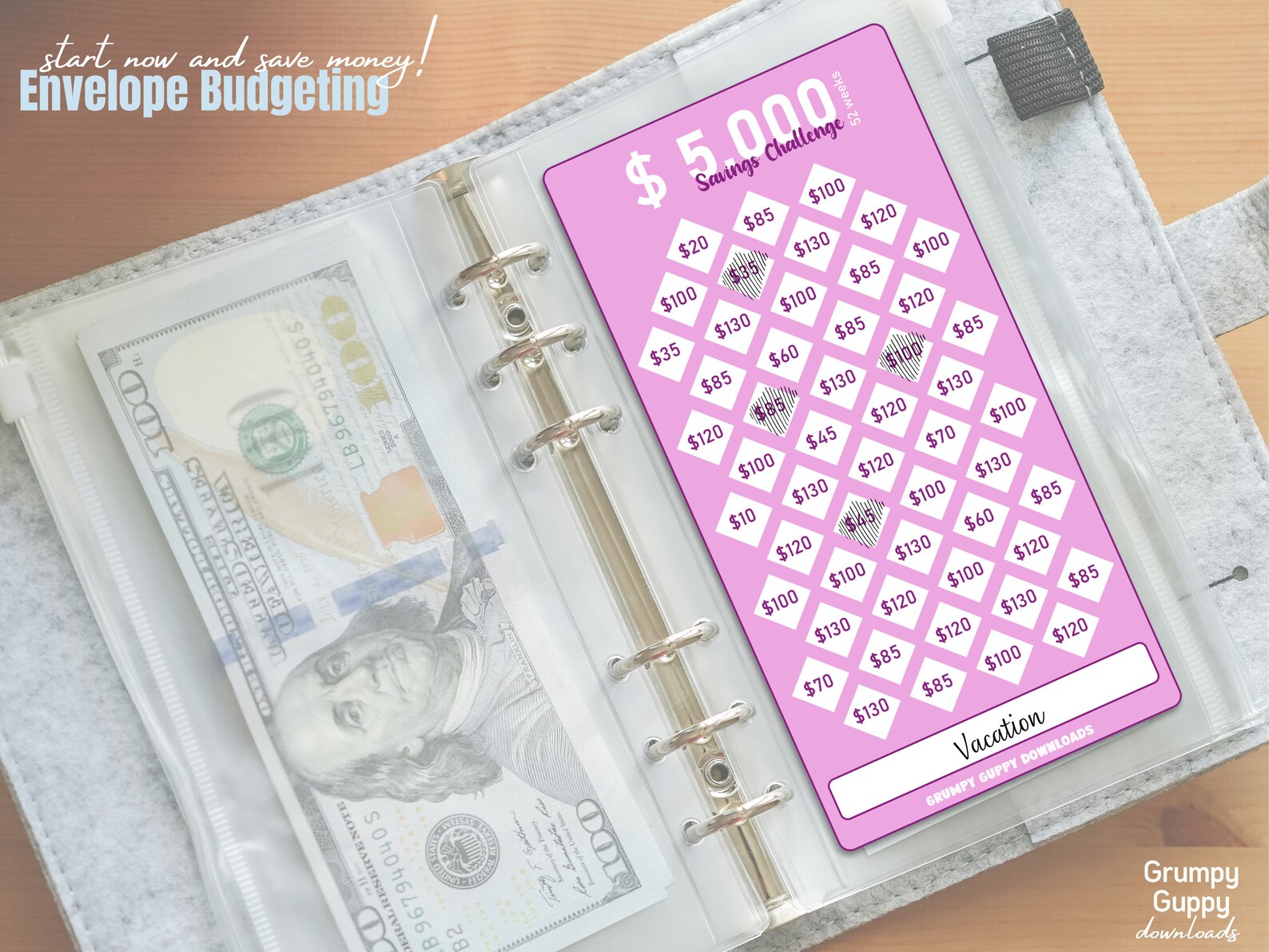 5k Savings Challenge Envelope, 52 Week Challenge Cash Envelope, 5k ...