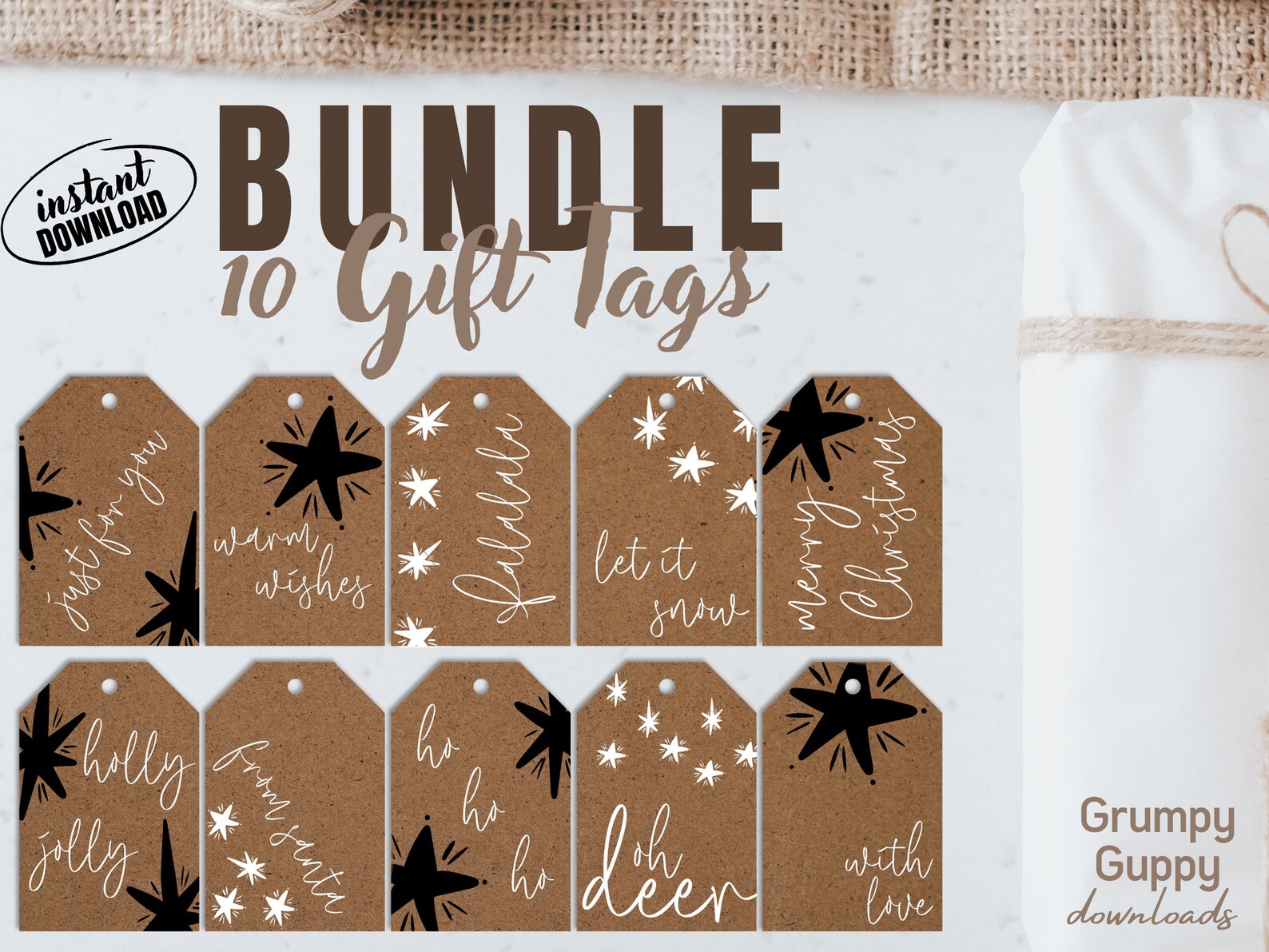 Printables Christmas Gift Tags, to From Christmas Label, Nativity Gift ...