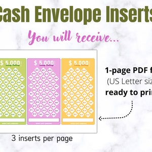 5k Savings Challenge Envelope, 52 Week Challenge Cash Envelope, 5k ...